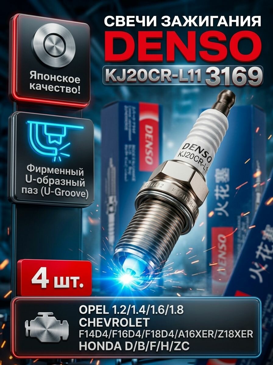 Свечи зажигания DENSO KJ20CR-L11 4 шт. 3169