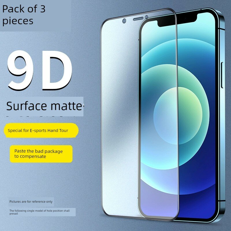 Защитное стекло для iPhone 13 Mini с кривой кромкой и алмазным покрытием, матовая поверхность для игр и черный цвет, 3.