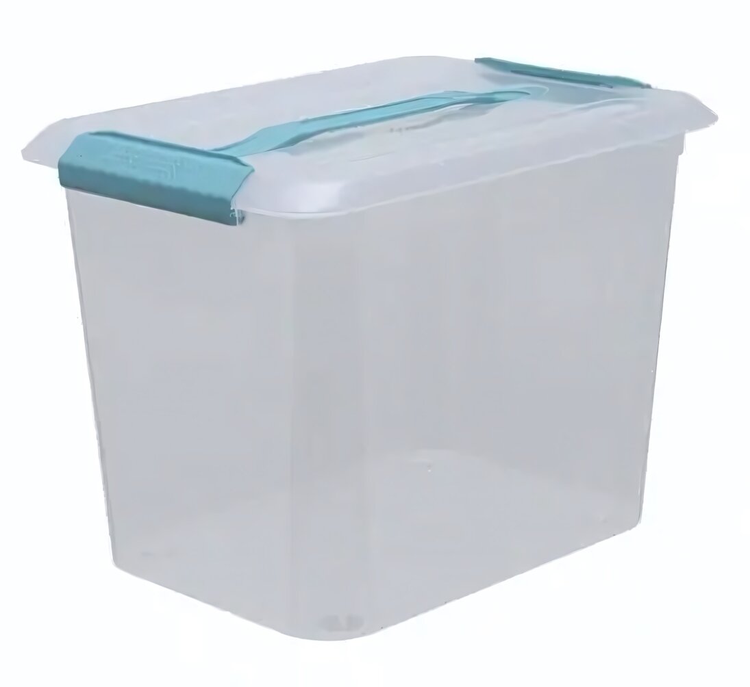 Контейнер для хранения 'SMARTBOX' 10л, прозрачный/голубой, 34.5*23*19см, с ручками-защелками