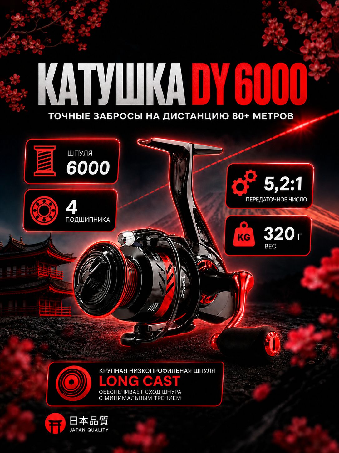 Катушка для спиннинга / Катушка DY6000
