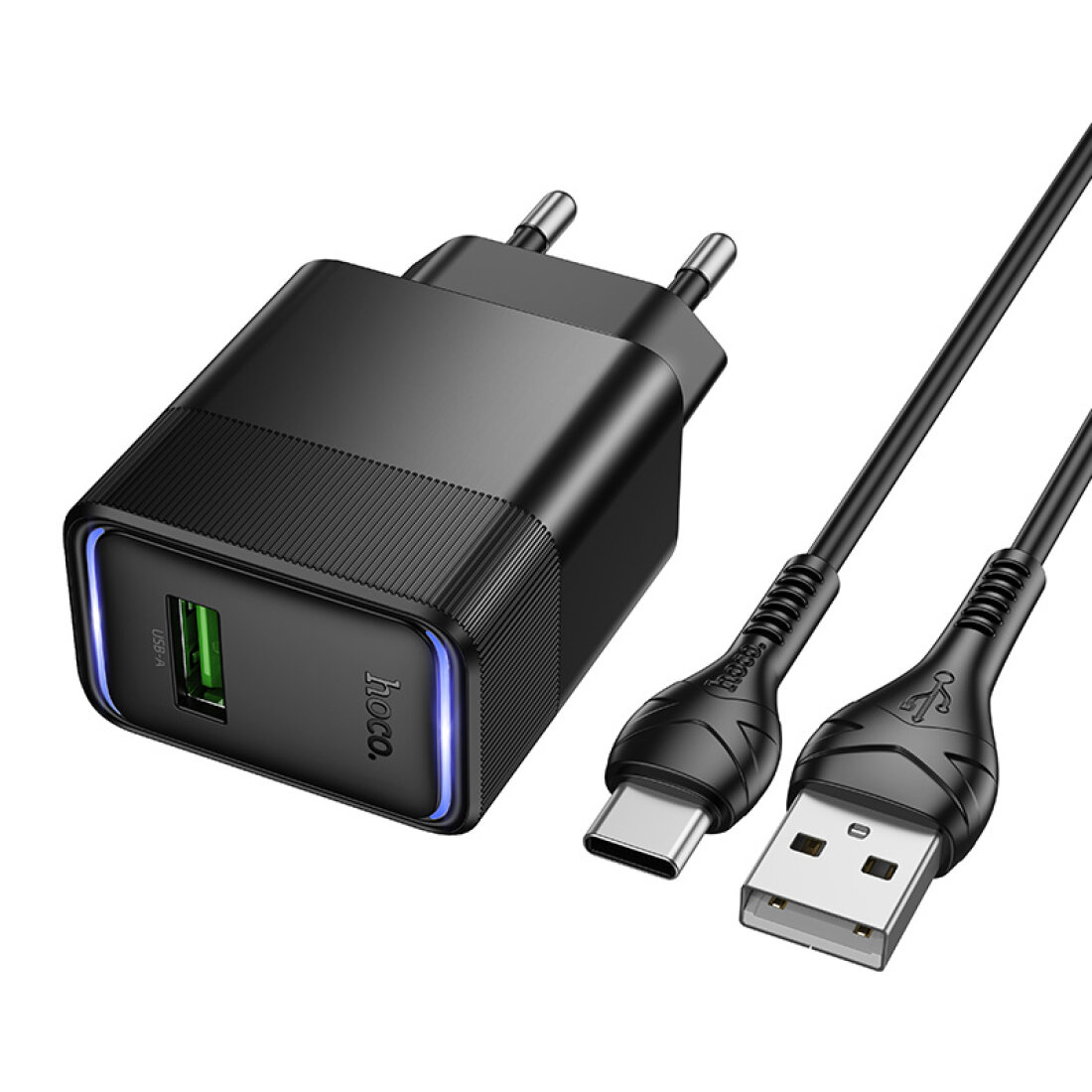 Сетевое зарядное устройство, 1 USB 3.0 QC 22.5W (CS111A), HOCO, Type-C, черный