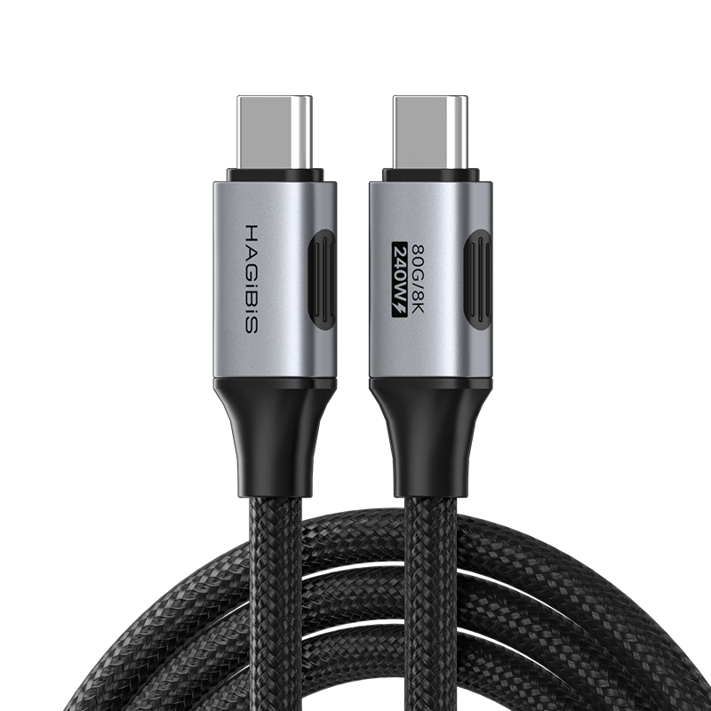 USB4 Type-C кабель Haibeisi 80 Гбит/с передача данных 240 Вт быстрая зарядка для iPhone 17 и ноутбуков совместимый с