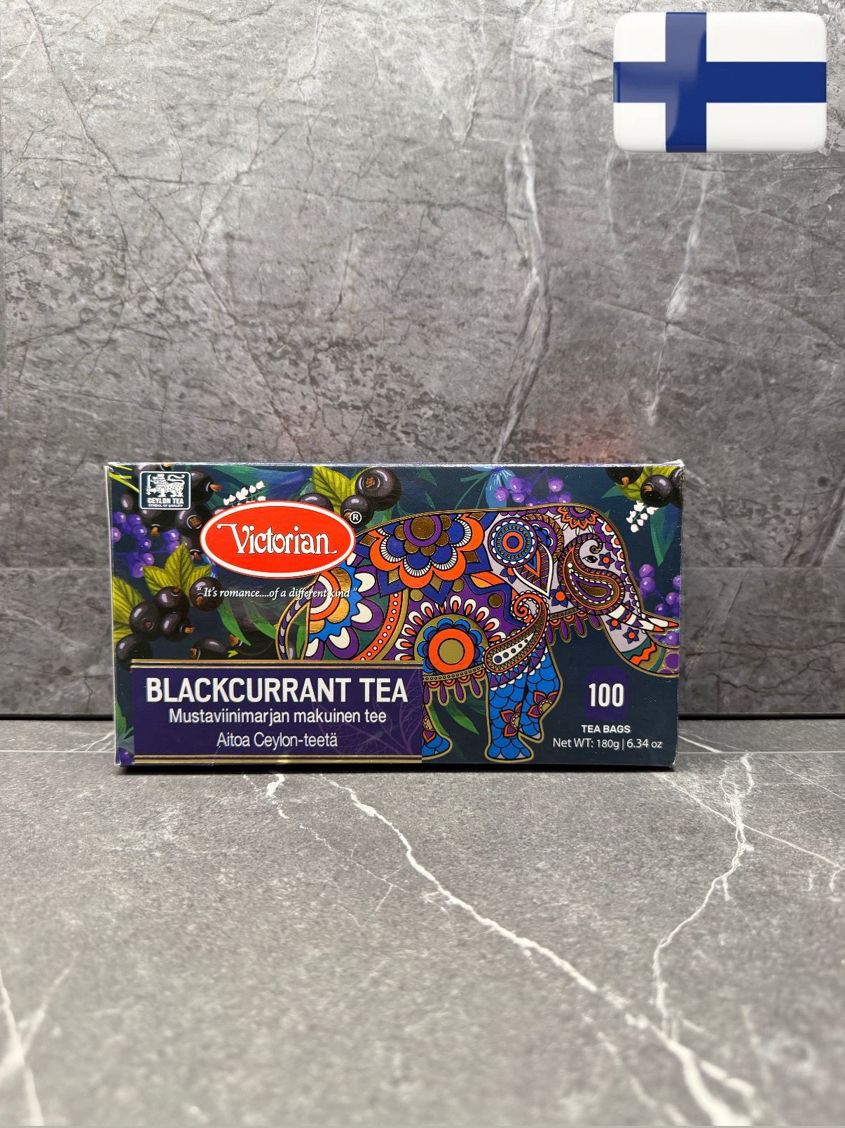 Черный чай VICTORIAN Blackcurrant черная смородина 100 пакетиков.