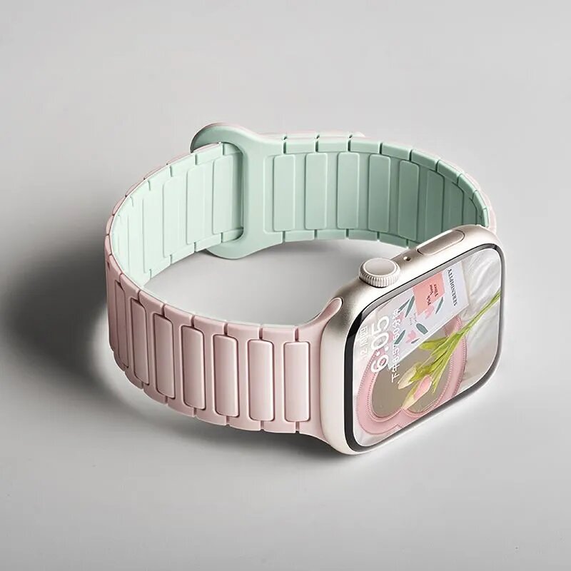 Ремешок для Apple Watch 38mm, 40mm, 41mm магнитный силиконовый, ремешок для смарт часов Apple Watch Series 1-10 , SE 38mm 40mm 41mm 42mm(Series 10)
