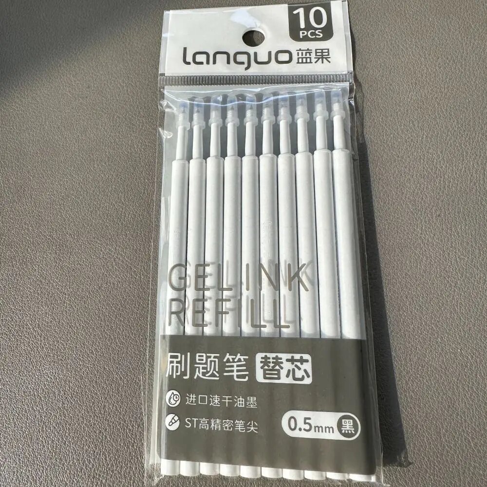Карманная ручка пластиковая черная 0,5 мм 4 штуки 10PCS Pen Refills