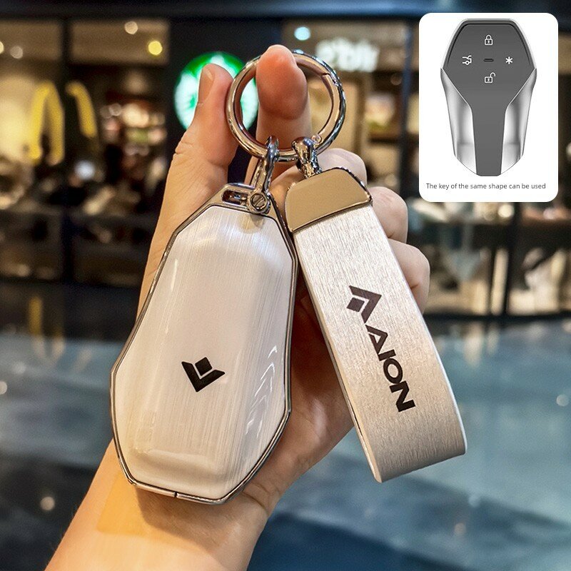 Ключевой чехол с деревянным рисунком и белым граненым цветом для Aion Gao Bo GT/HT/HL 2024, элегантный дизайн