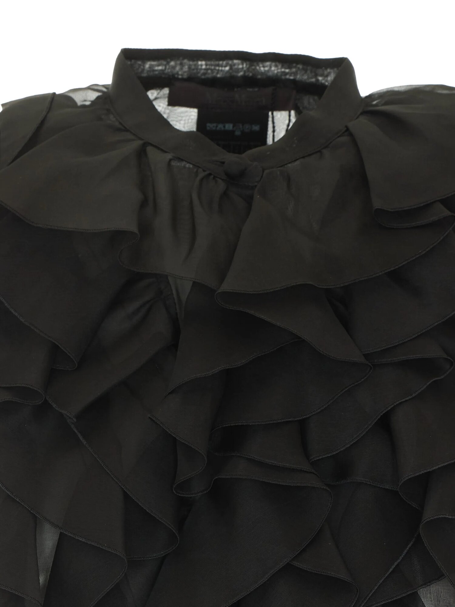 Рубашка Max Mara Ruffled silk shirt, размер 42, black — фото 1