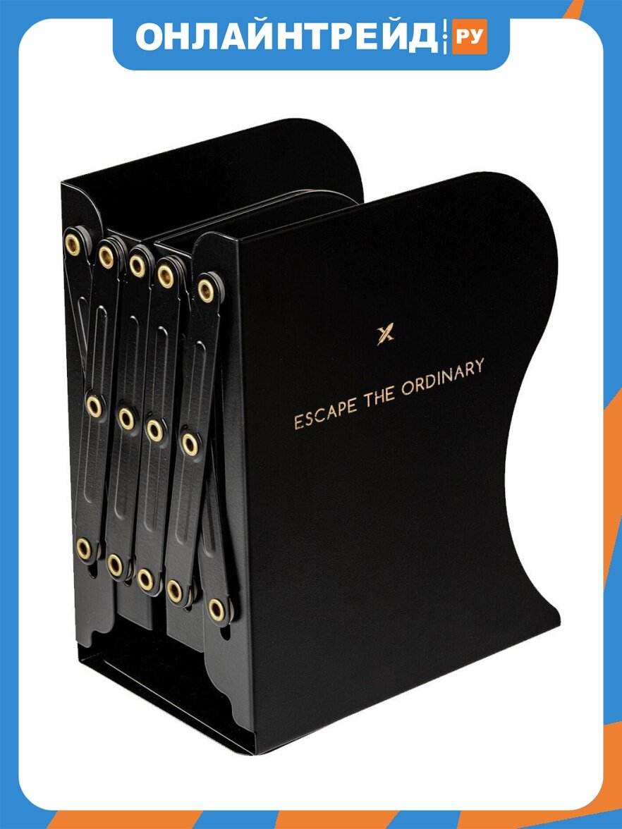 Подставка д/книг Lorex раздвижная 3 отдел. BOOKLOVER TOTAL BLACK металл черная