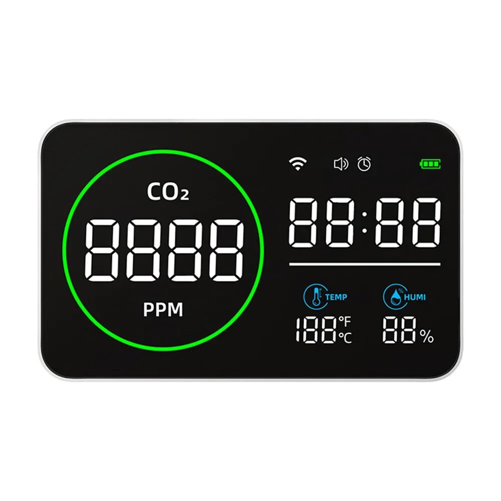 PV1000-DW Smart WIFI Большой детектор углекислого газа 4-в-1, монитор качества