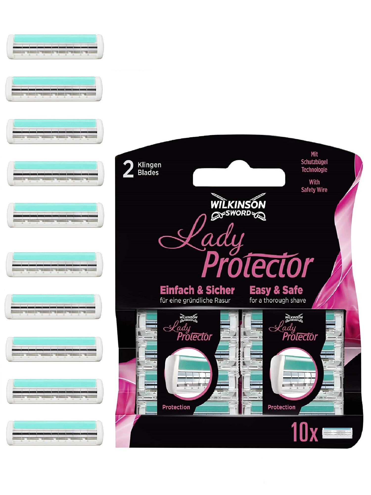 Wilkinson Sword / Schick Lady Protector / Сменные лезвия для женского станка Lady Protector ( 10 шт.)