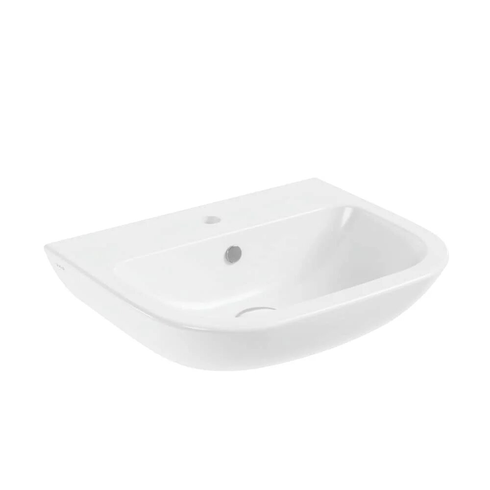 Раковина подвесная VitrA S20 5502B003-0001 55 фарфоровая, раковина для ванной, белая, глянцевая, полукруглая, со встроенным сливом-переливом