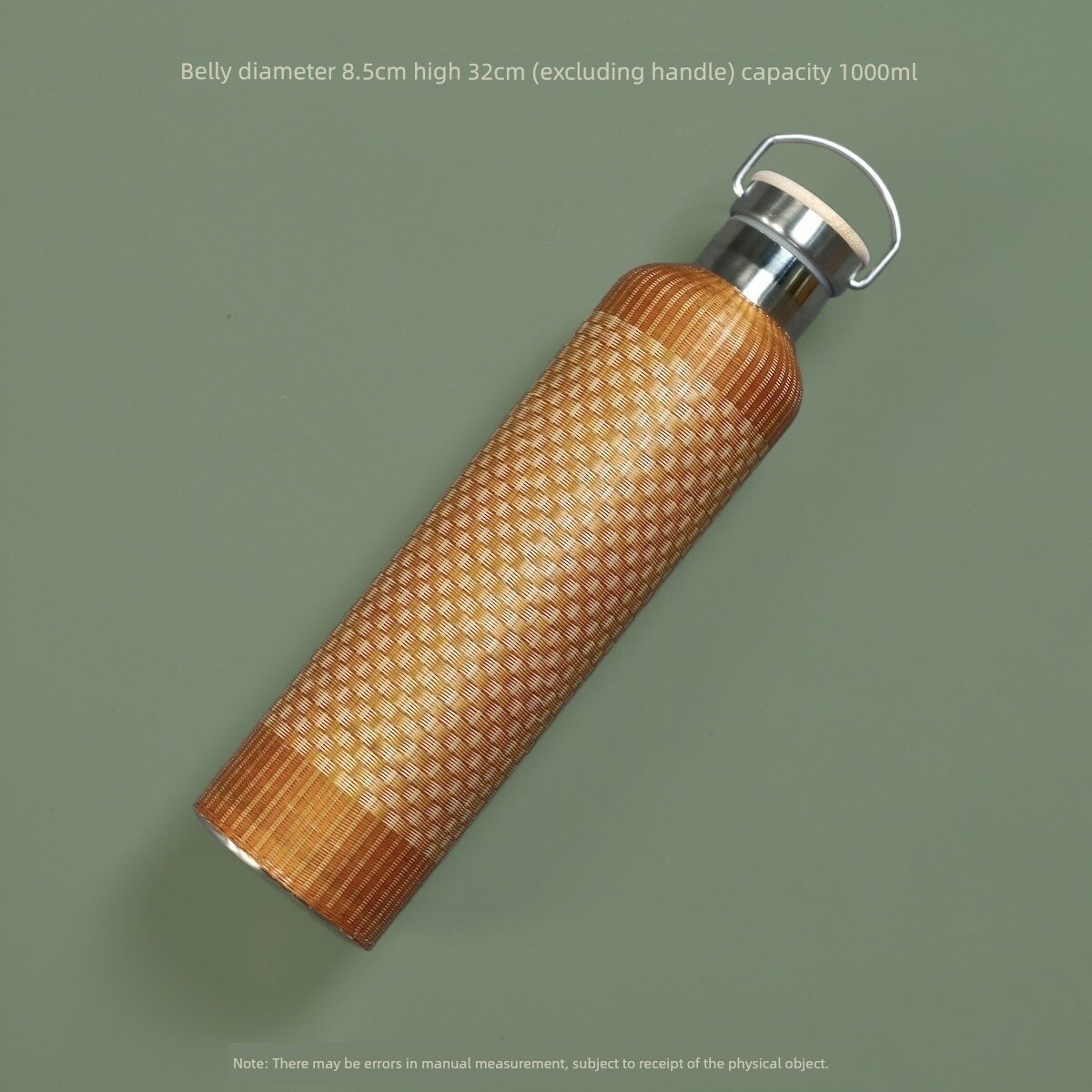 Бамбуковая вышивка на фарфоре, термос-чайник 1000 мл, большой размер, удобный для поездок, экологичное бамбуковое