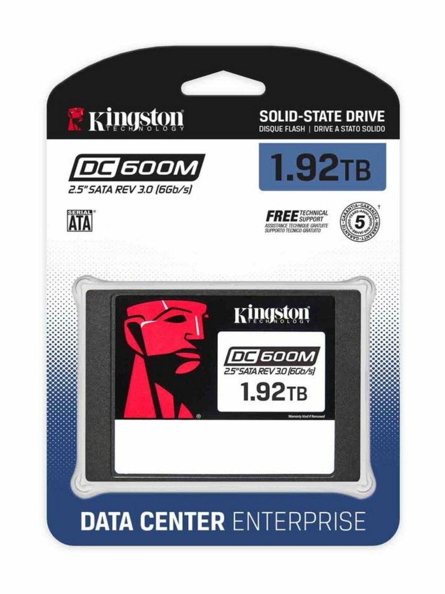 Твердотельный накопитель Kingston DC600M 1966.08ГБ, 2.5", SATA-III, SATA SEDC600M/1920G