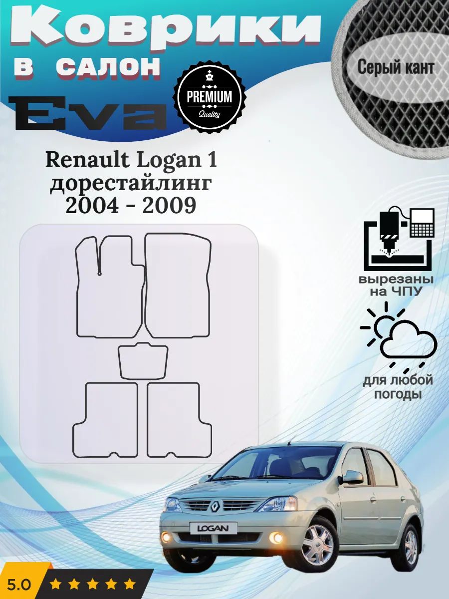 Eva Эва коврики Renault Logan 1 дорестайлинг Рено Логан