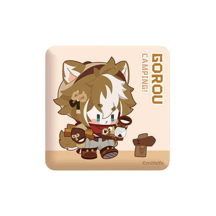MiHOYO Paimon, Wuyang, Zhongli, Kaedehara Kazuha Leisure Camping Theme Collection Square Badges
