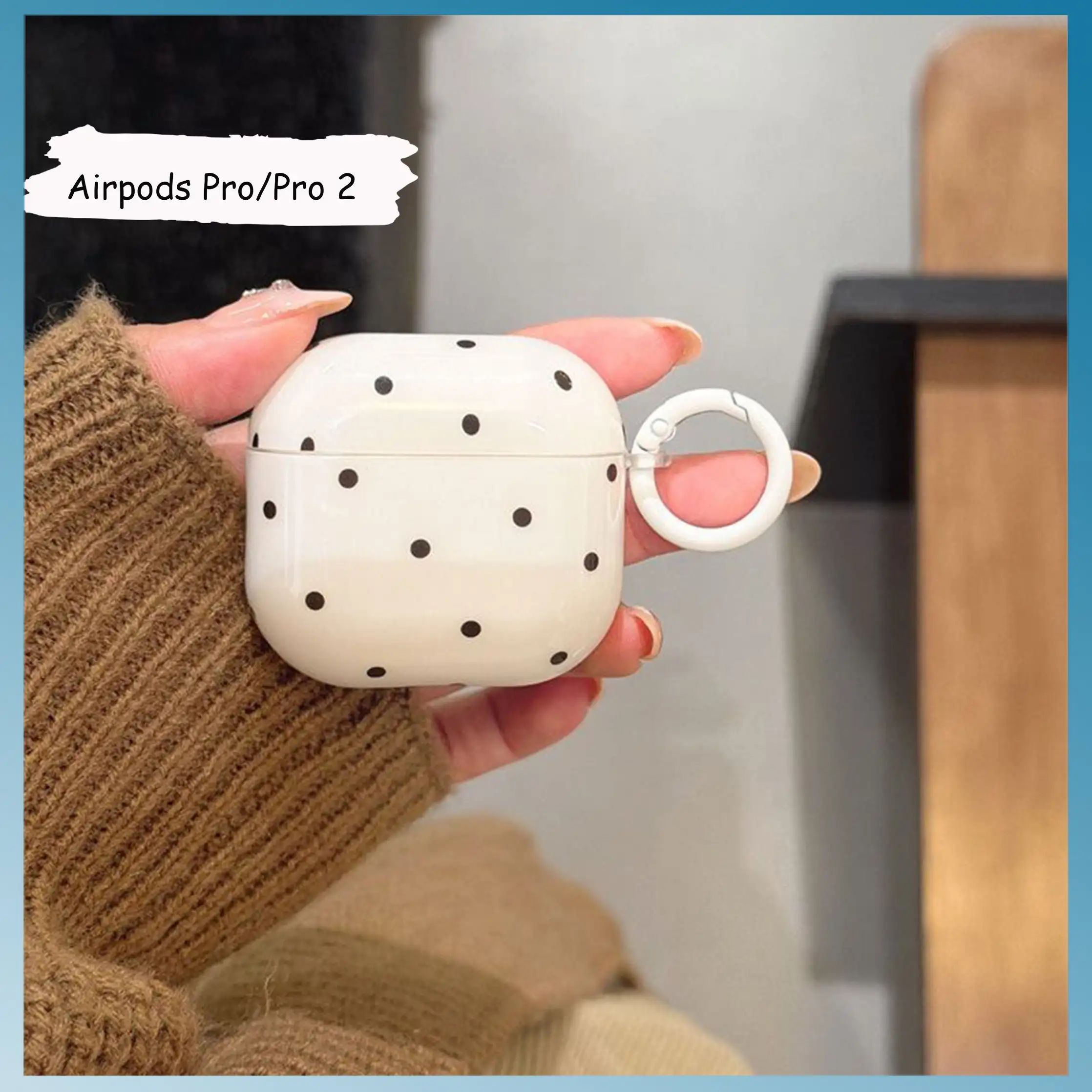 Простой и стильный полноэкранный защитный чехол для наушников IMD airpods в горошек IMD подходит для AIRPODS 1 2 3 4 Pro Pro2 Pro3Pro2 Pro3