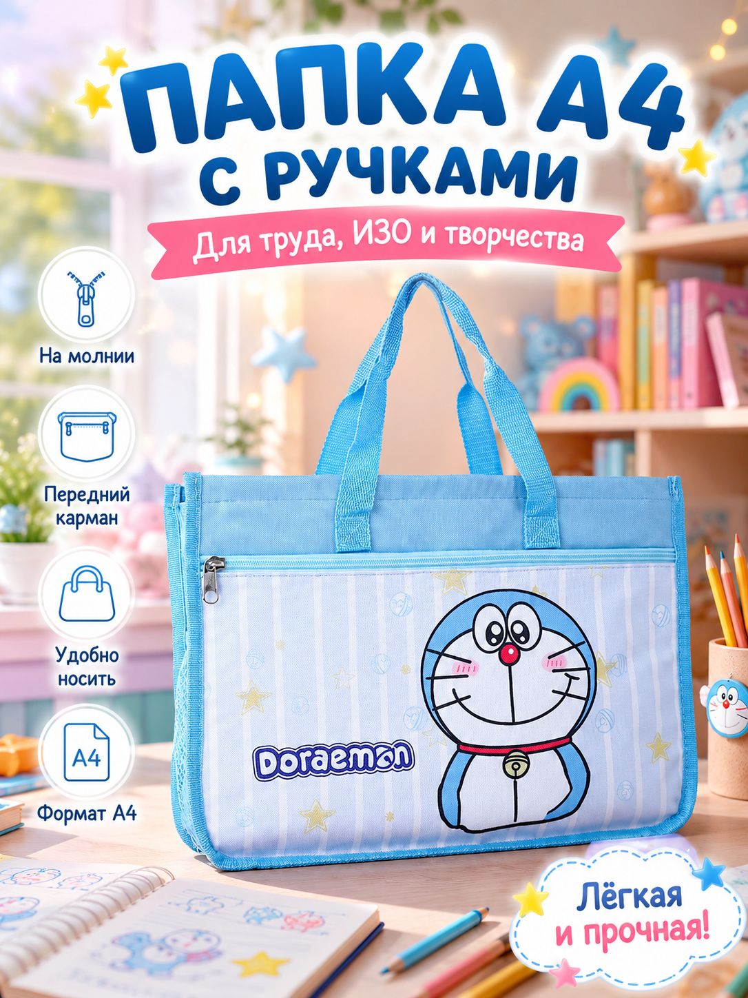 Папка для тетрадей A4, 1 шт, Артикул: 5358089662, Материал: Текстиль