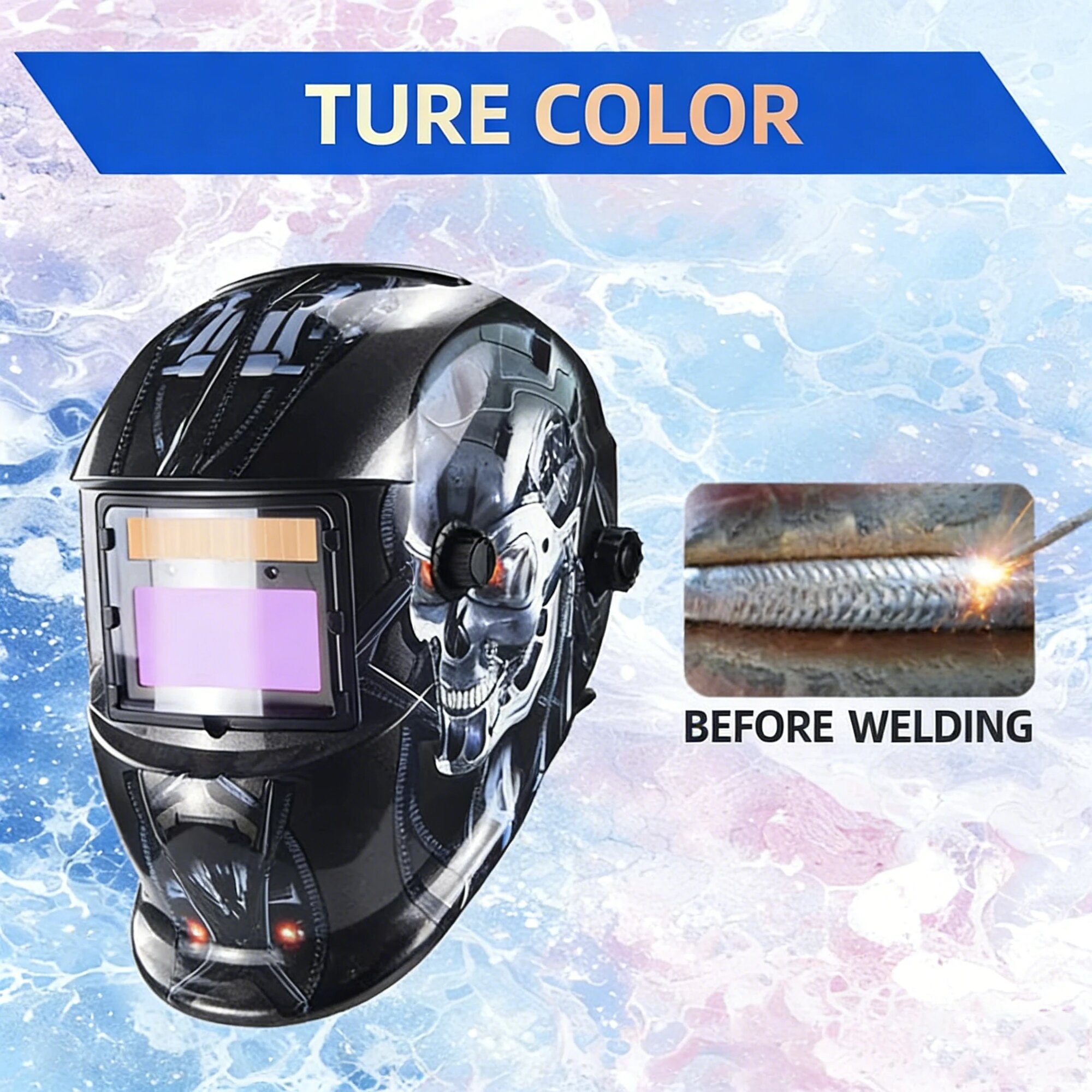 Сварочная маска True Color с автоматическим затемнением для защиты глаз при сварке и плазменной резке
