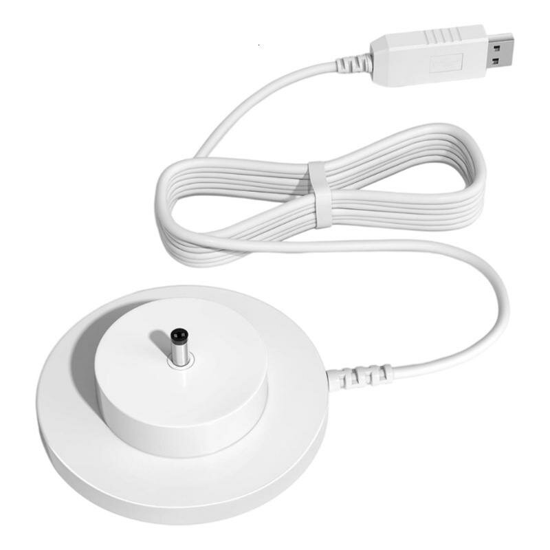 Зарядная база USB-A, белая, круглая, с кабелем 180 см