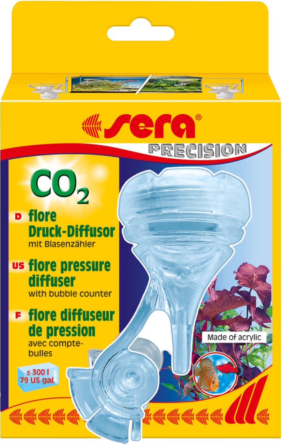 Диффузор со встроенным счётчиком пузырьков "CO2", Sera
