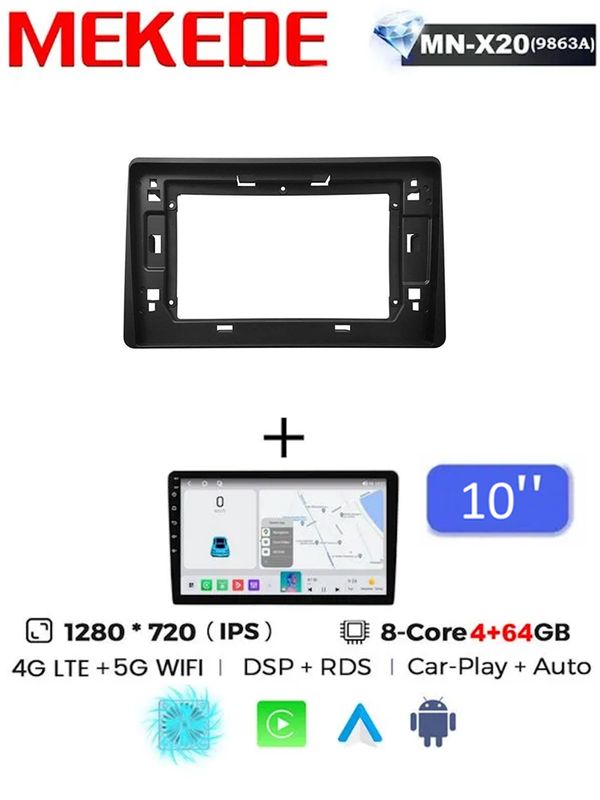 Магнитола Mekede MN X20 Pro 4+64G 10.2 дюймов Renault Duster HM 2 2020-2023 F1 2 din