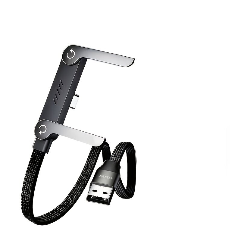 Кабель USB-A на USB-C со складной подставкой для быстрой зарядки, 150 см, нейлоновая оплетка, для смартфонов и планшетов