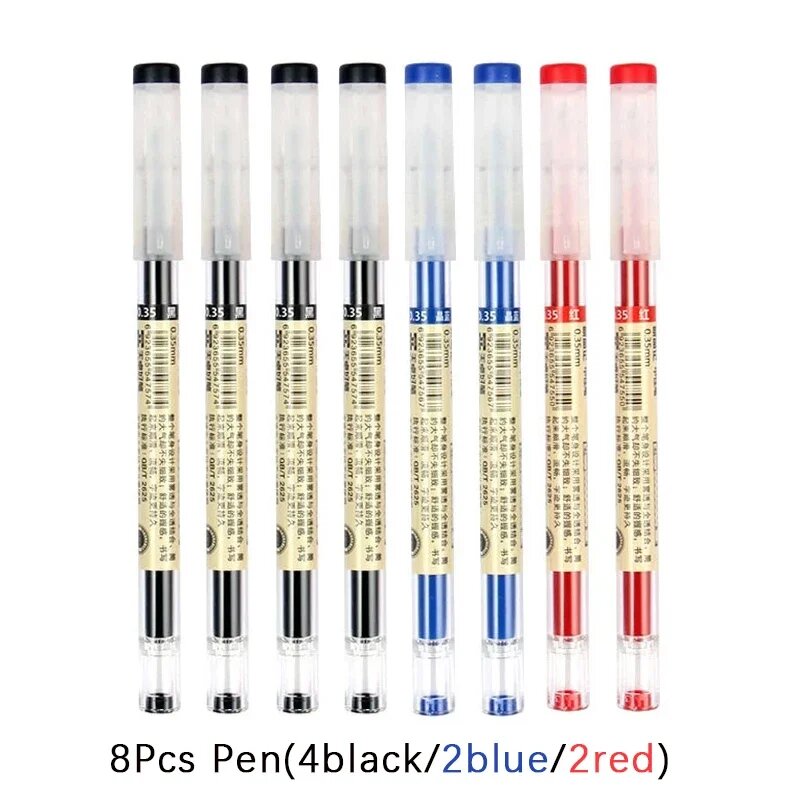 Набор гелевых ручек Kissbuty 54 шт, 0,35 мм, синий/черный/красный Синий, 8pcs mixed pen
