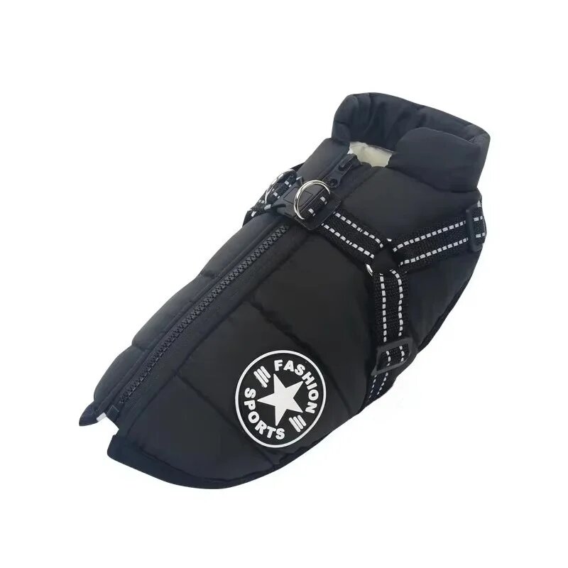 Зимняя курточка для собак из хлопка Черный, XXL, black