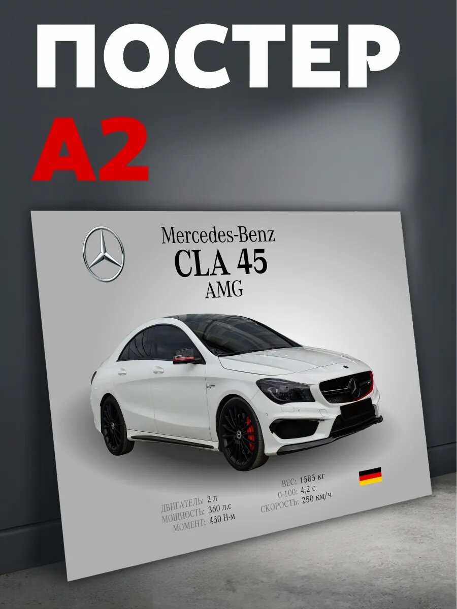 Постер на стену Mercedes-Benz CLA 45 AMG плакат А2