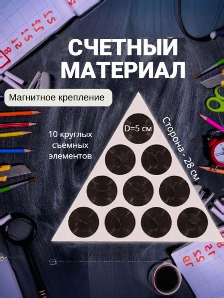 Счётный материал, пластик, 28 см, белое основание черные элементы