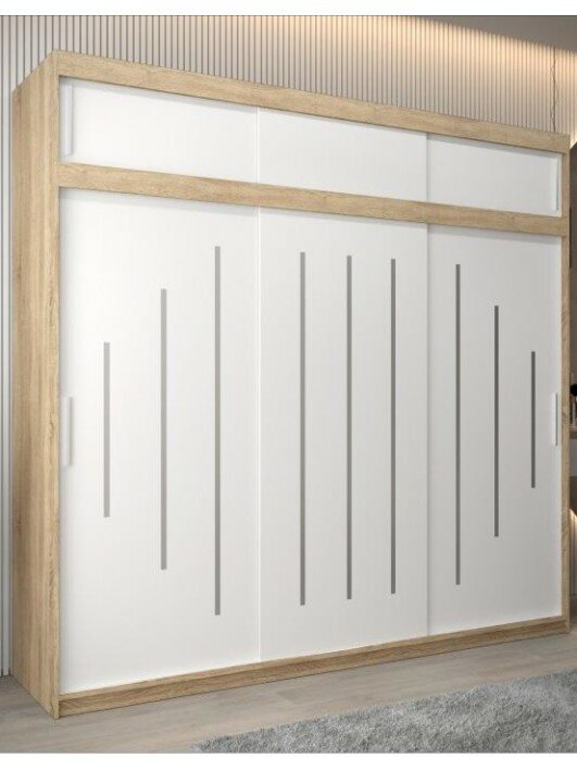 Шкаф-купе МебельЛэнд24 Валмиера NEW - 7А Дуб Сонома / Белый 190x70x240 дуб светлый для одежды трехдверный