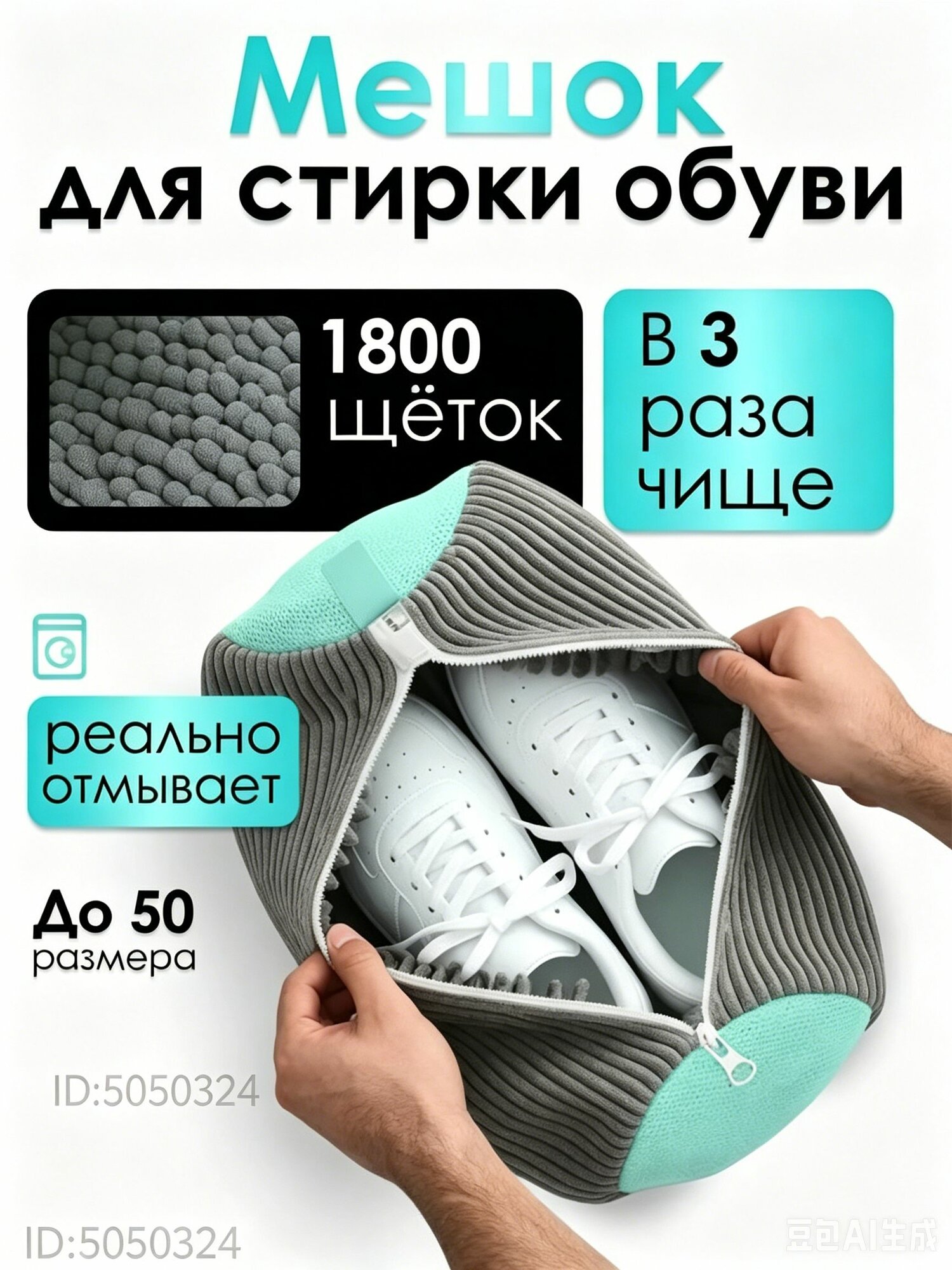 Мешок для стирки длина 40 см, ширина20 см, 1 шт.
