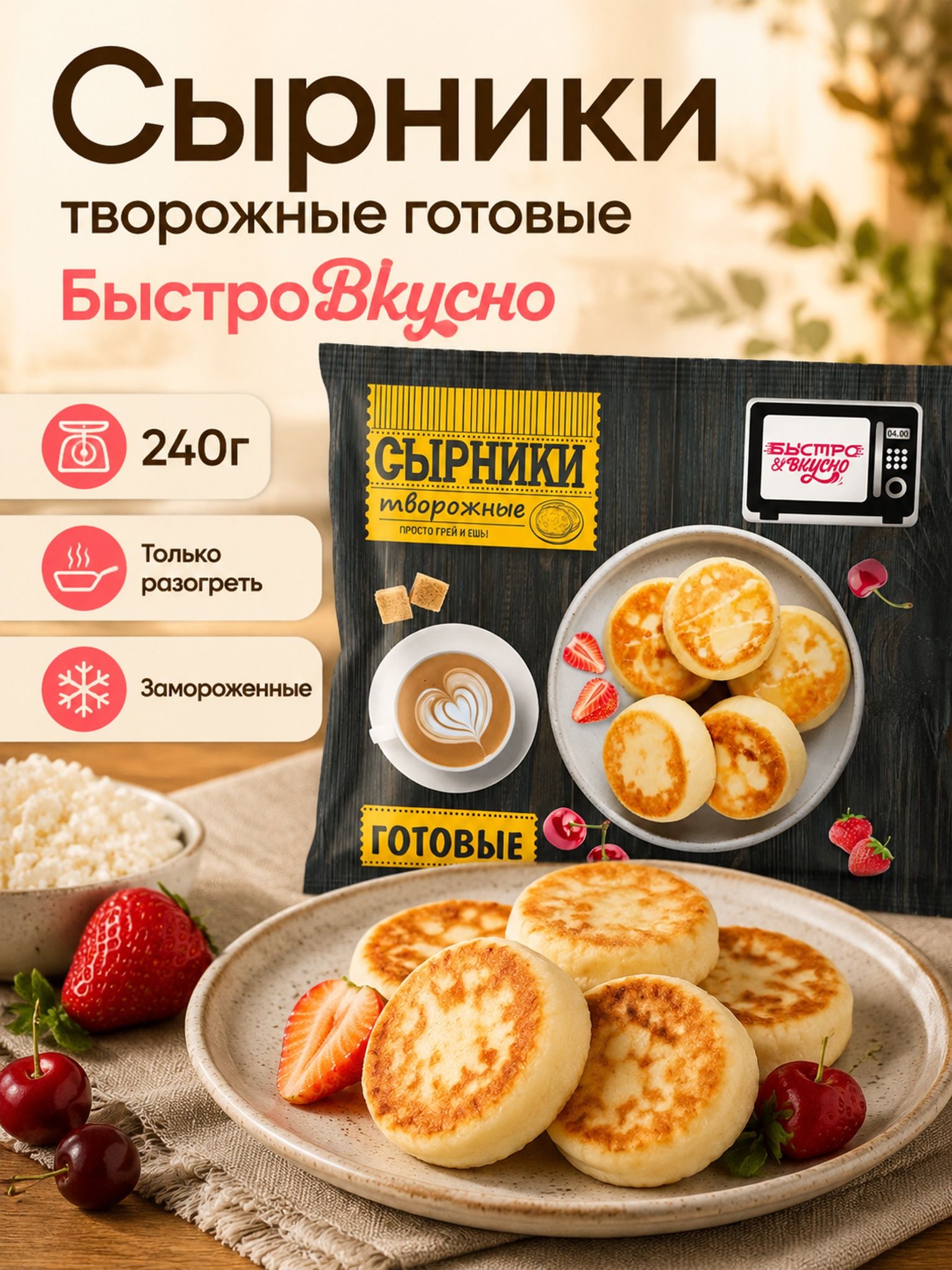 Сырники творожные готовые Б&В 240 гр.