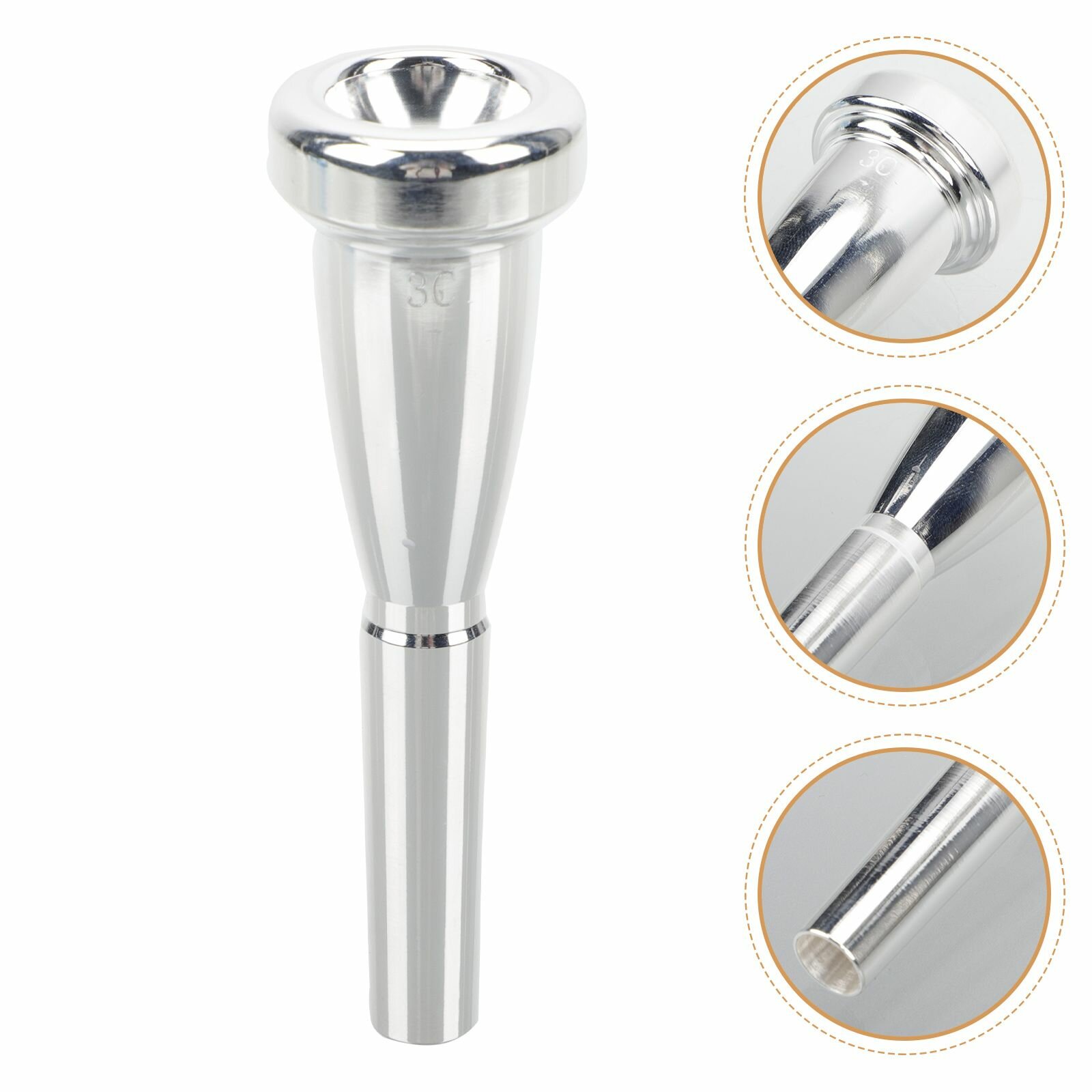 Мундштук для маленькой трубы из медного сплава, легкий, серебристый, для музыкальных инструментов