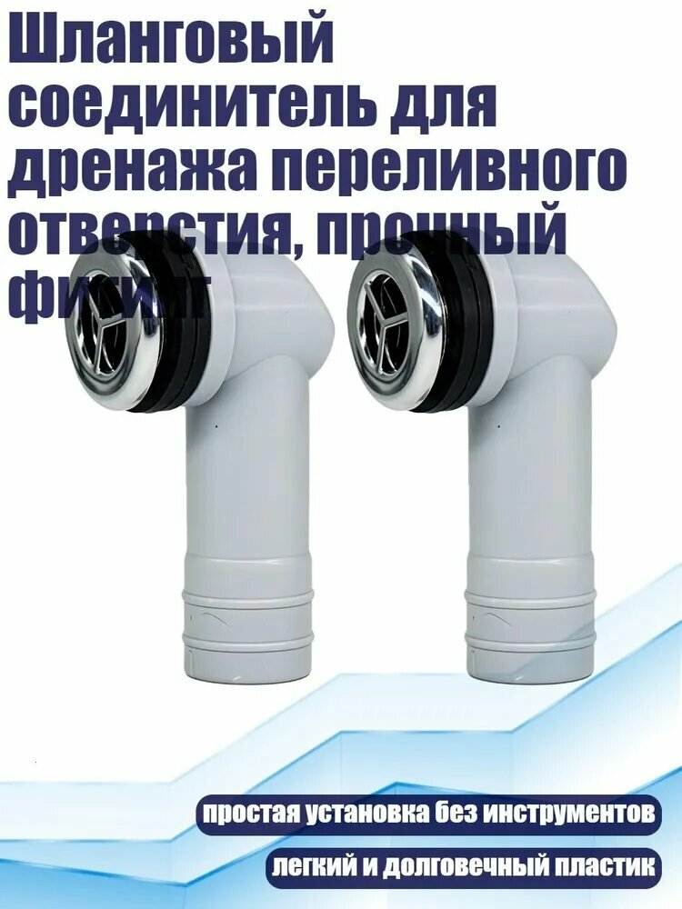 Шланговый соединитель для дренажа переливного отверстия, прочный фитинг, - Небольшой круглый перелив
