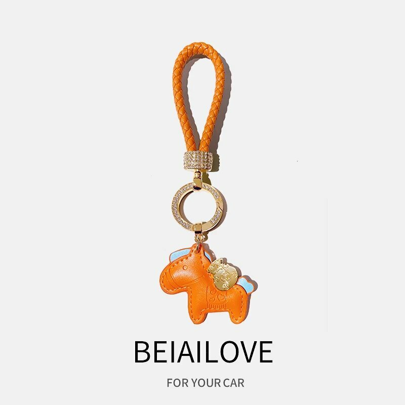 Полубогатый в лошади, тканый бриллиантовый автомобильный брелок, кулон, изысканная женская пара, сумка, подвеска,