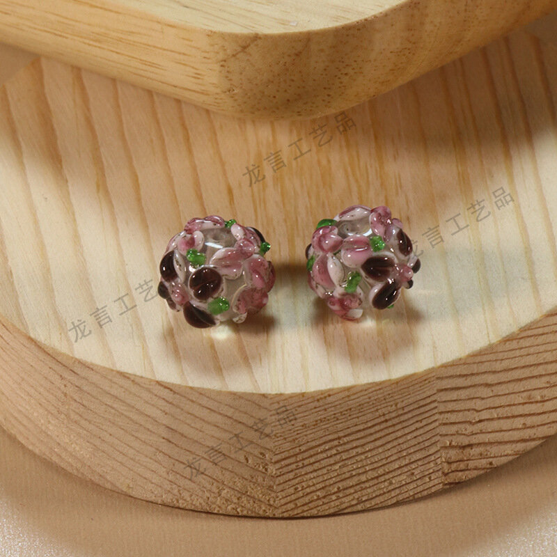 Двухцветные лепестки бусины браслет ожерелье золотой песок обмотки орнамент аксессуары стеклянные бусины разбросанные бусины оптовая продажа ювелирных изделий