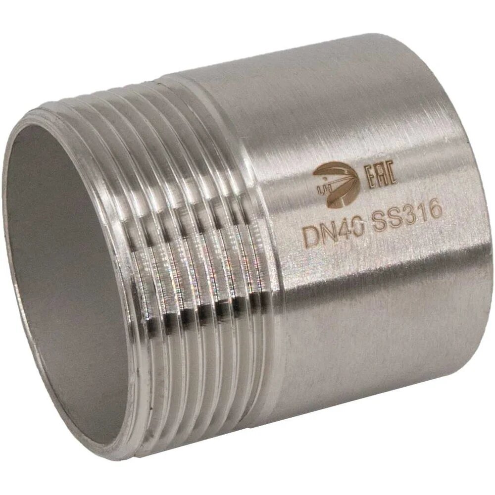 Ниппель приварной NEWKEY нержавеющая сталь AISI316 DN40 (1_1/2), (CF8M), PN16 NK-NE40/6 профессиональный класс