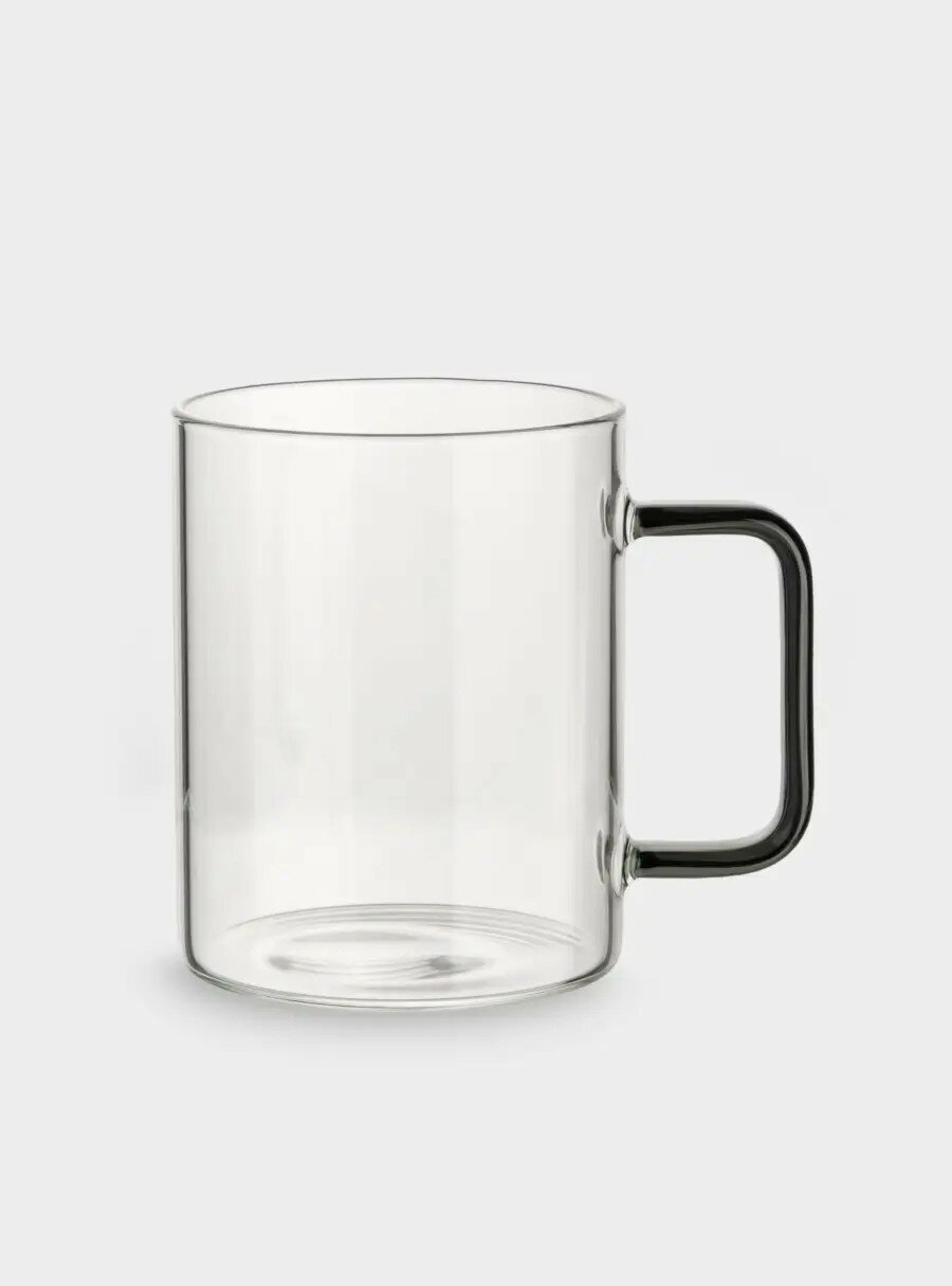 Кружка, 400 мл, стекло, с серой ручкой (Anna Lafarg, страна Китай)