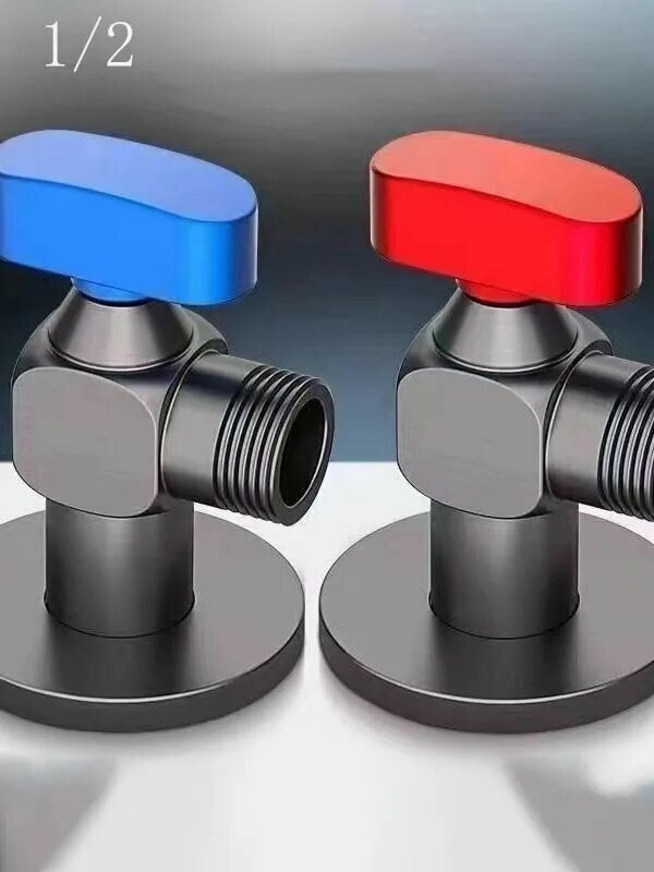 Угловой шаровой кран с полным открытым потоком, полностью медный унитаз, утолщенный, для газового водонагревателя с горячей и холодной водой, специальный шаровой кран, треугольный переключатель 1/2
