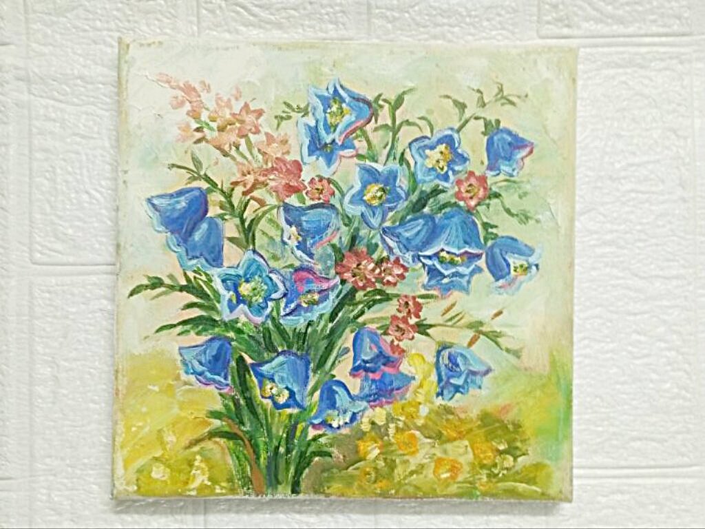 Картина маслом Луговые цветы Колокольчики 20/20 си