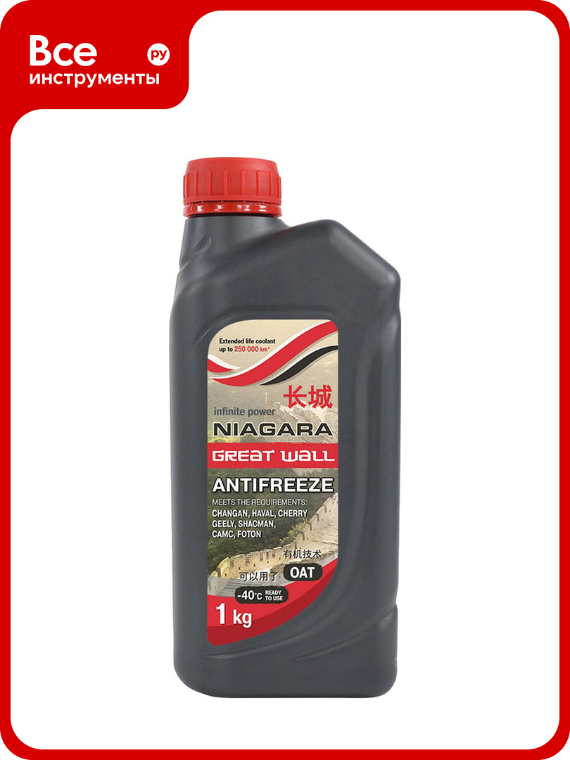 Охлаждающая жидкость NIAGARA Антифриз Ниагара Great Wall 40 1 кг 012001001058