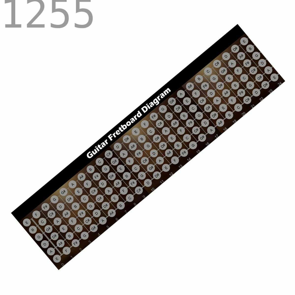 2X наклейки для нот на гриф гитары, наклейка с картой ладов на грифе, подходит для 6-струнной акустической электрогитары (черная)11
