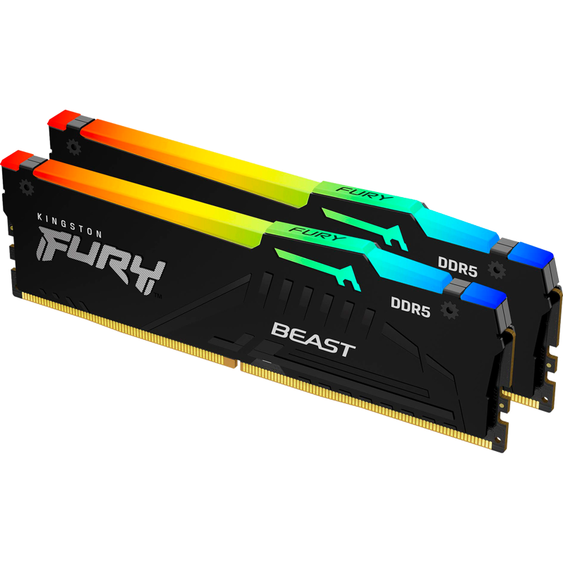 Оперативная память Kingston 64GB 5600MT/s DDR5 CL36 DIMM (Kit of 2) FURY Beast RGB EXPO (Kingston KF556C36BBEAK2-64)
