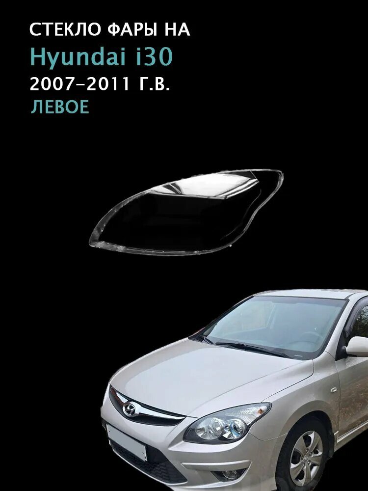 Стекло фары, арт. Hyundai i30(2007-2011Г. В.), комплект (левое и правое), поликарбонат с УФ-защитой, 1 шт.