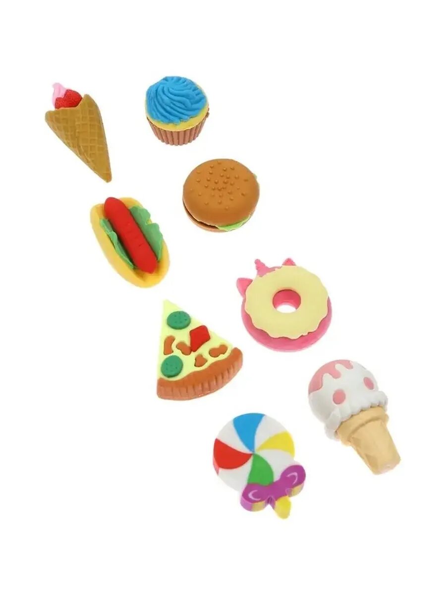 Набор ярких фигурных ластиков "Вкусняшки"
