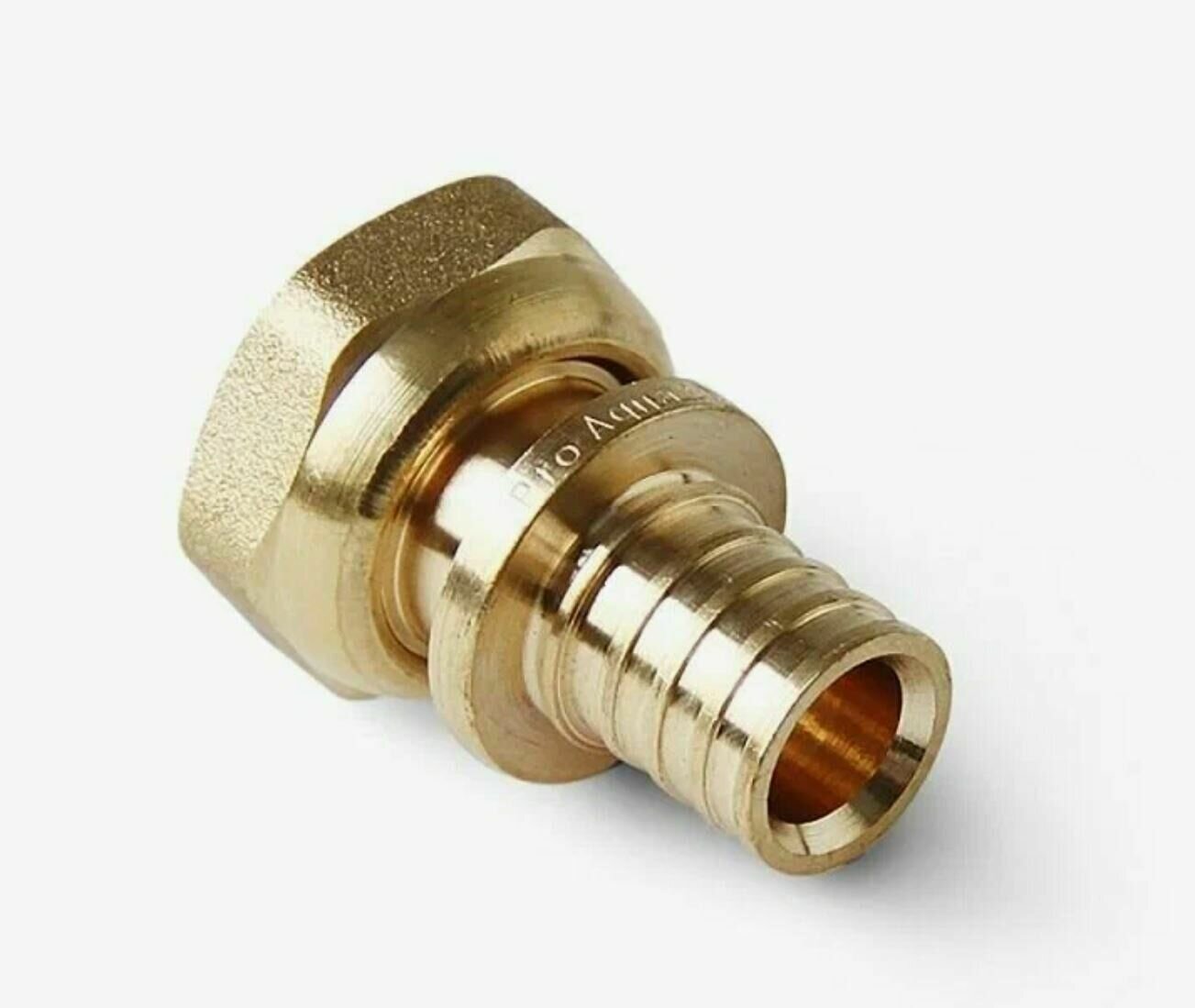 Муфта с накидной гайкой аксиальная, латунь,20х1/2", желтый, RTP