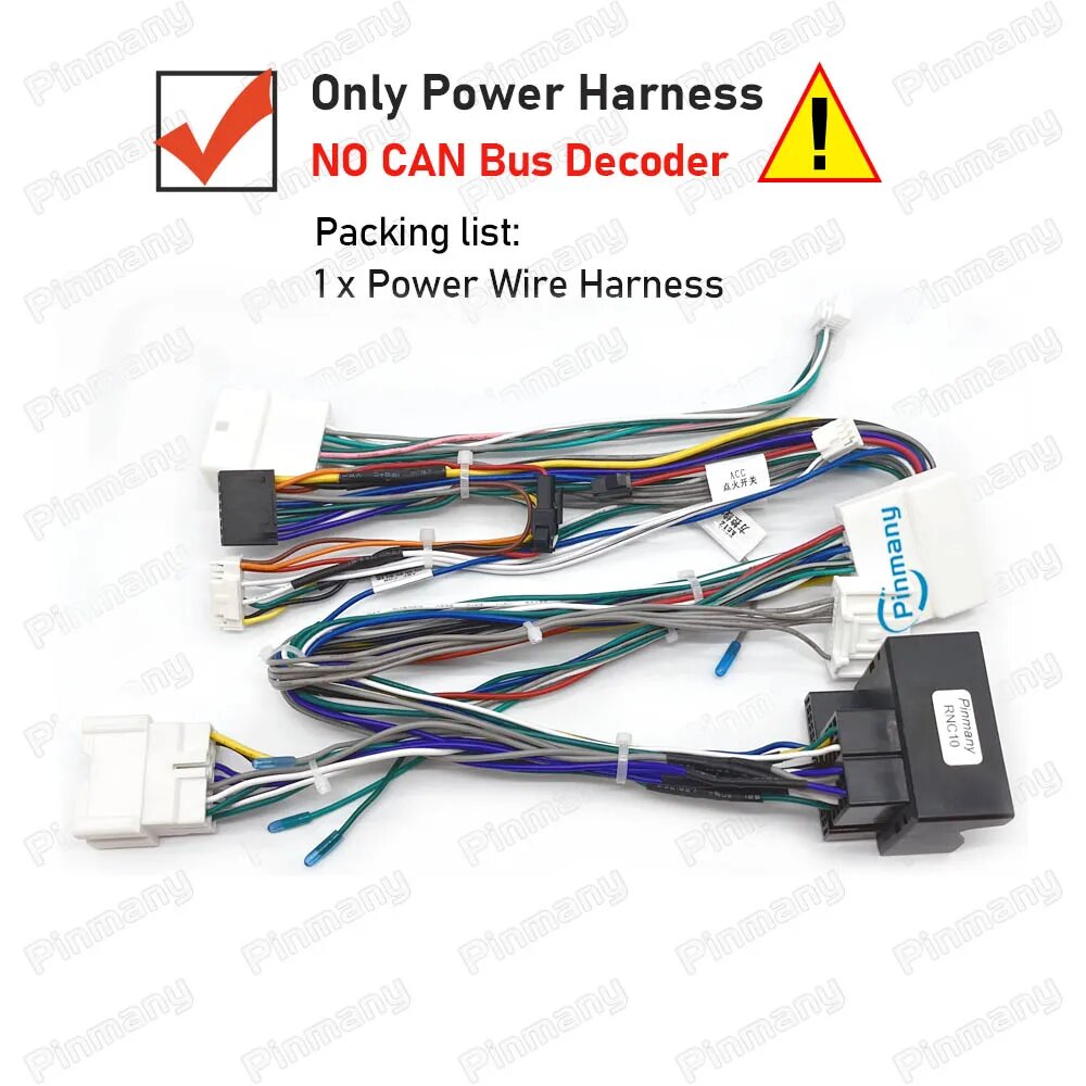 Кабель для автомагнитолы RNC10 с адаптером CAN-шины для Renault Megane3, Scenic3, Only Power Harness