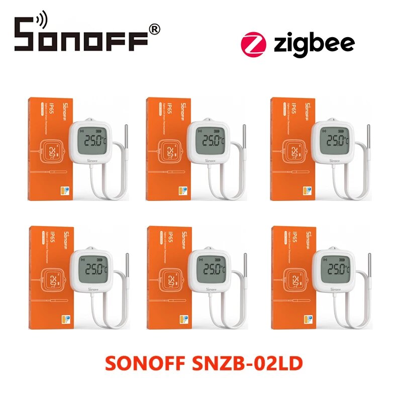 SONOFF SNZB-02LD, комплект 6 шт, Zigbee термометр