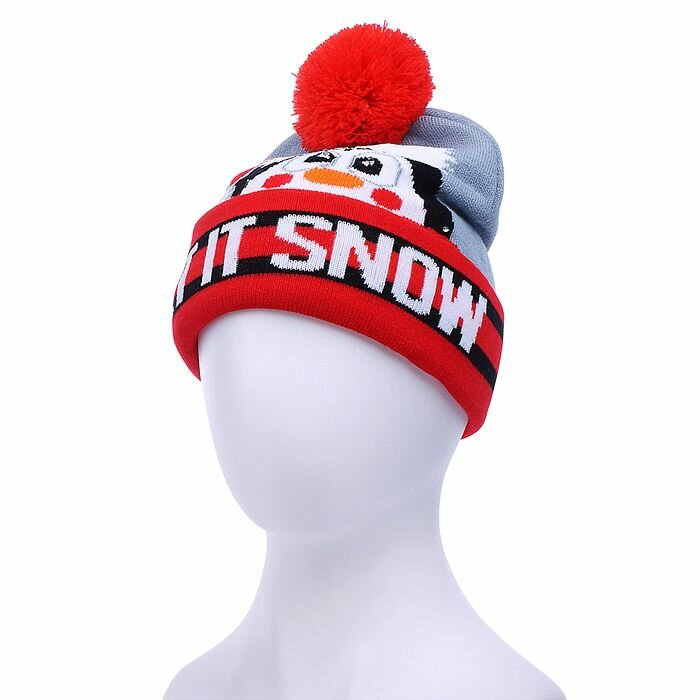 Шапка зимняя Oubaoloon "Новогодний пингвин" светится в трех режимах